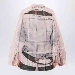 Acne Studios Cotton Shirt With Trompe-lâ€å“il Print - Pink