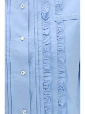 Miu Miu Poplin Shirt With Ruffle Details