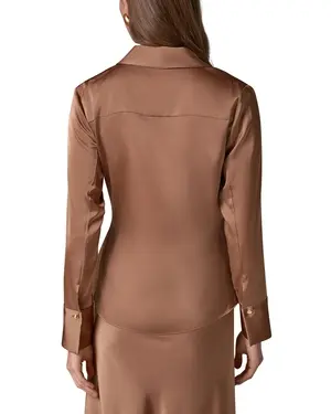 Donna Karan New York Hardware Trim Faux Wrap Blouse