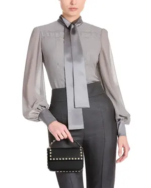 Valentino Garavani Mini Rockstud Leather Top Handle Bag - Black Multi