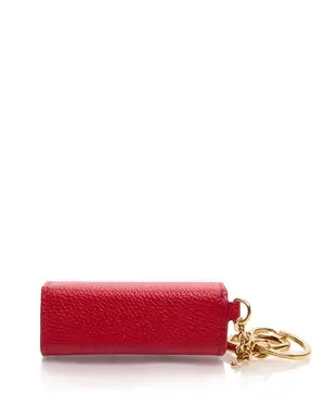 Valentino Garavani Vlogo Grained Leather Lipstick Keychain