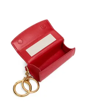 Valentino Garavani Vlogo Grained Leather Lipstick Keychain