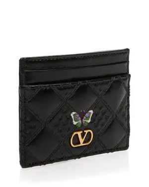 Valentino Garavani Vlogo Quilted Leather Card Case