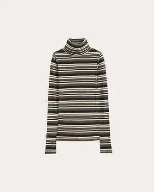 Everlane Tissue Long-Sleeve Turtleneck Beech/bone