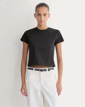 Everlane Forever Jersey Shrunken Crew - Black