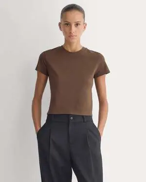 Everlane Forever Jersey Shrunken Crew - Cocoa