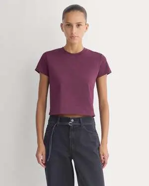 Everlane Forever Jersey Shrunken Crew - Deep Plum