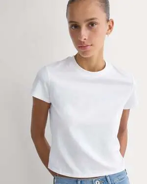 Everlane Forever Jersey Shrunken Crew - White