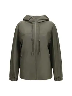 Bottega Veneta Lightweight Nappa Leather Jacket With Intrecciato Hood - Green