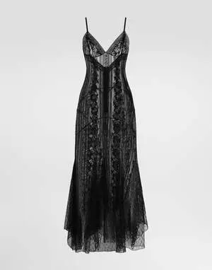 Dolce & Gabbana Chantilly Lace Slip Dress - Black