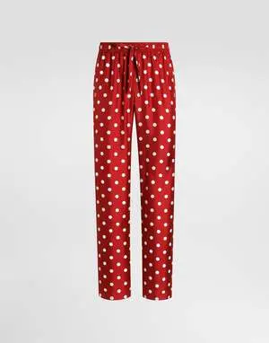Dolce & Gabbana Polka Dot-print Vanity Silk Twill Trousers - Multicolor