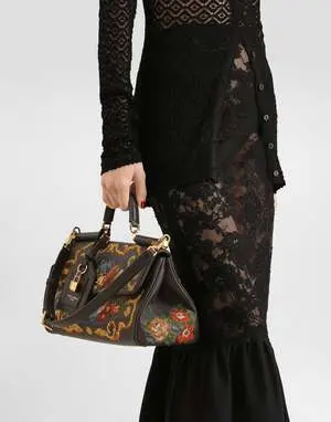 Dolce & Gabbana Medium My Sicily Handbag With Fine Stitch Embroidery - Multicolor