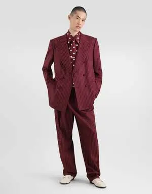 Dolce & Gabbana Double-breasted Martini Suit In Pinstriped Wool