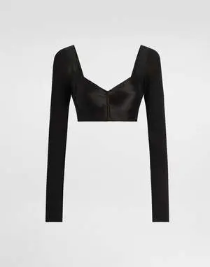 Dolce & Gabbana Satin Bustier Top - Black