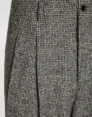 Dolce & Gabbana Birdseye Wool Blend Trousers