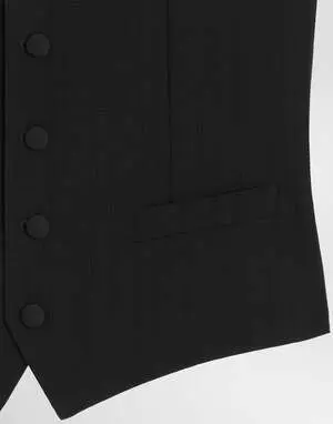 Dolce & Gabbana Single-breasted Striped Wool Jacquard Vest
