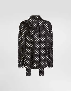 Dolce & Gabbana Polka Dot-print Silk Twill Martini Shirt - Multicolor