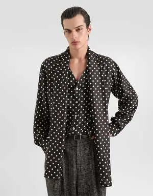 Dolce & Gabbana Polka Dot-print Silk Twill Martini Shirt