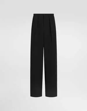 Dolce & Gabbana Wool Gabardine Trousers - Black