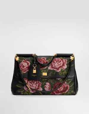 Dolce & Gabbana Maxi My Sicily Handbag In Fine Stitch Embroidery - Multicolor