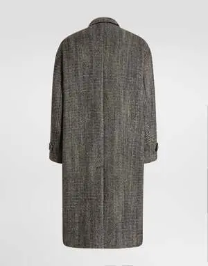 Dolce & Gabbana Single-breasted Wool Blend Chevron Coat