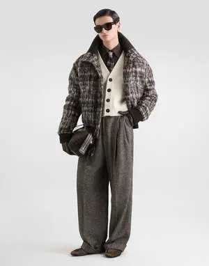 Dolce & Gabbana Mohair Blend Check Bomber Jacket