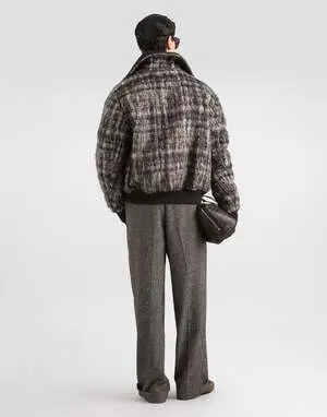 Dolce & Gabbana Mohair Blend Check Bomber Jacket