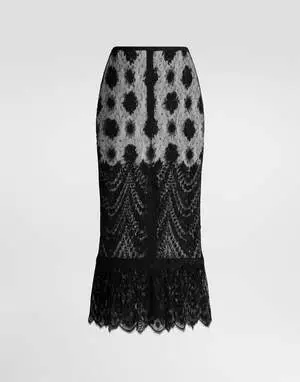 Dolce & Gabbana Chantilly Lace Skirt - Black