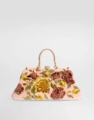 Dolce & Gabbana Medium Grandma Handbag In Velvet Stitch Embroidery