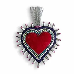 VETKA Heart Brooch – Scarlet Shadow - Red