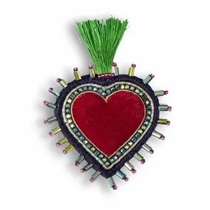 VETKA Heart Statement Brooch – Flame Secret - Red