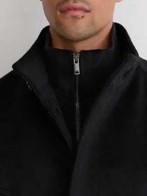 REISS Fossil Wool-blend Gilet-insert Single-breasted Coat - Black