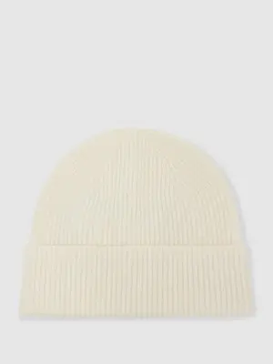 REISS Chaise Merino Wool Rib-knit Beanie