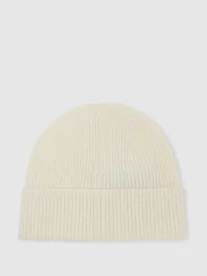 REISS Chaise Merino Wool Rib-knit Beanie