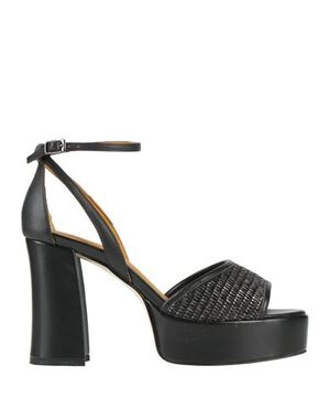 APEPAZZA Sandals Size Leather, Textile Fibers - Black