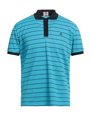 Peuterey Man Polo Shirt Lime Green Size M Polyester Blue