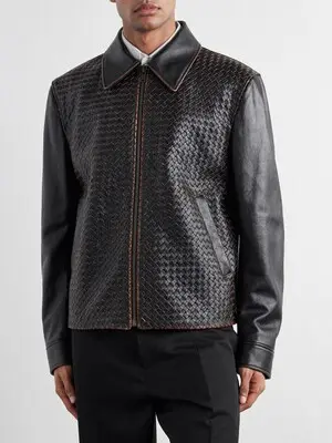 Bottega Veneta Intrecciato Leather Jacket