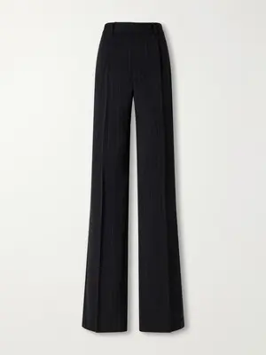 Saint Laurent Striped Wool Wide-leg Pants