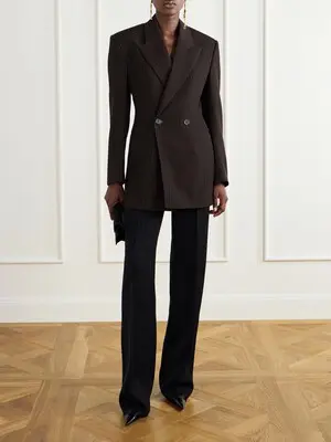 Saint Laurent Striped Wool Wide-leg Pants