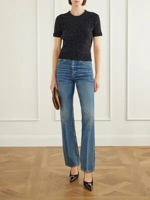 Saint Laurent Sequined Knitted Shirt