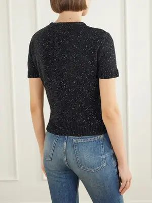 Saint Laurent Sequined Knitted Shirt