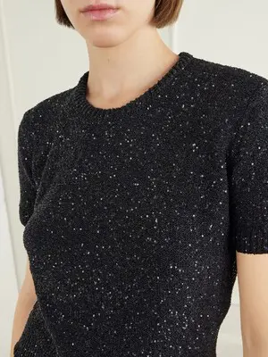Saint Laurent Sequined Knitted Shirt