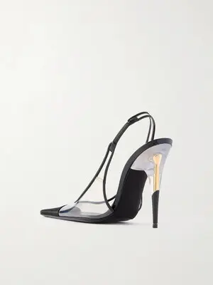 Saint Laurent Romy 110 Crepe-satin Trimmed Tpu Slingback Pumps