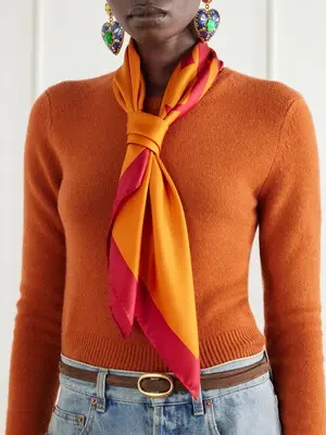 Saint Laurent Cassandre-printed Silk-twill Scarf