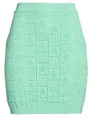 Balmain Mini Skirt Light Size Viscose, Polyester - Green