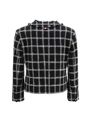 Thom Browne Checked Tweed Cardigan Jacket