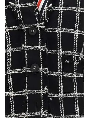 Thom Browne Checked Tweed Cardigan Jacket