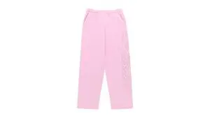 SP5DER Rhinestone Script Wide Leg Sweatpant - Light Pink