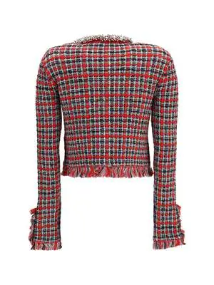 SELF-PORTRAIT Cotton And Wool Blend Bouclé Jacket