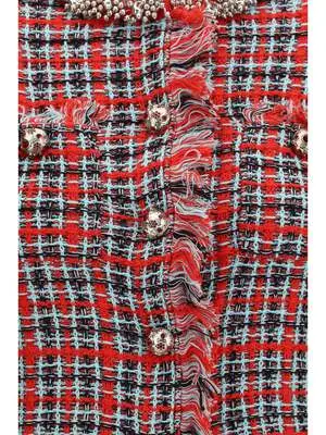 SELF-PORTRAIT Cotton And Wool Blend Bouclé Jacket